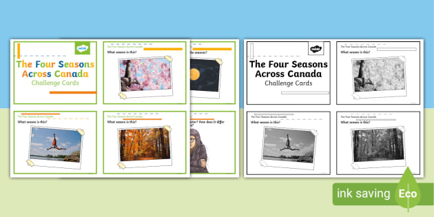 The Four Seasons Across Canada Challenge Cards