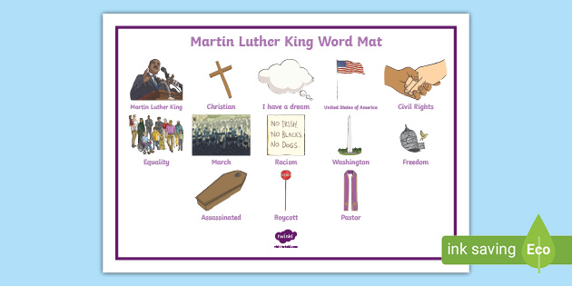 Martin Luther King, Jr. Word Mat (teacher made)