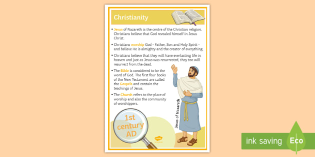 Humanities Display (Religious Studies): Christianity A4 Display Poster