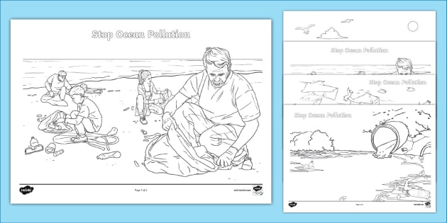 Ocean Pollution Colouring Sheets (teacher made)