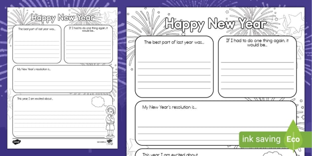 FREE! - New Year's Resolutions Writing Template
