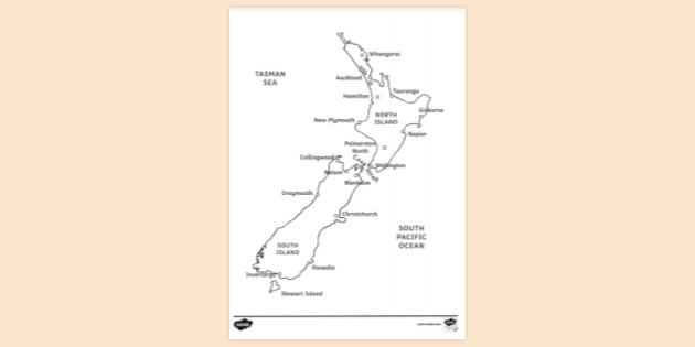 FREE! - New Zealand Cities Map Colouring | Colouring Sheet