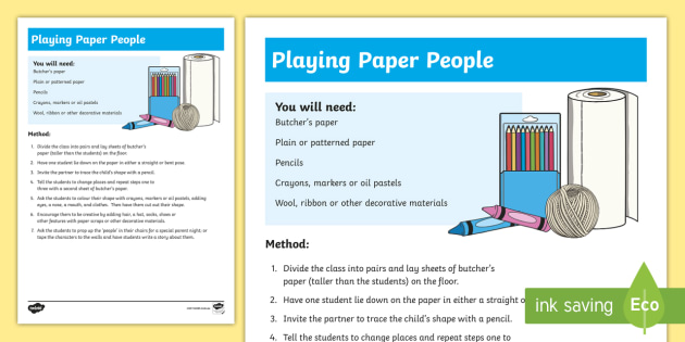Playing Paper People Activity (teacher made)