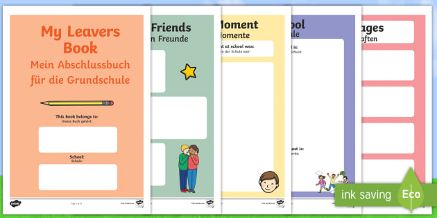 School Leavers Scrapbook Booklet English/German