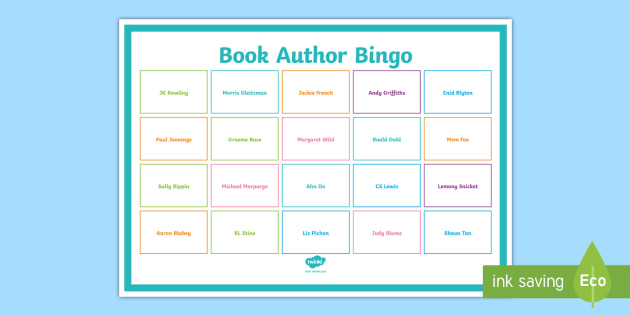 Book Author Bingo A3 Display Poster