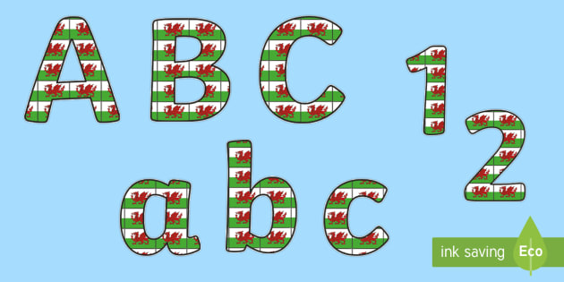Welsh Flag Display Lettering (teacher made)