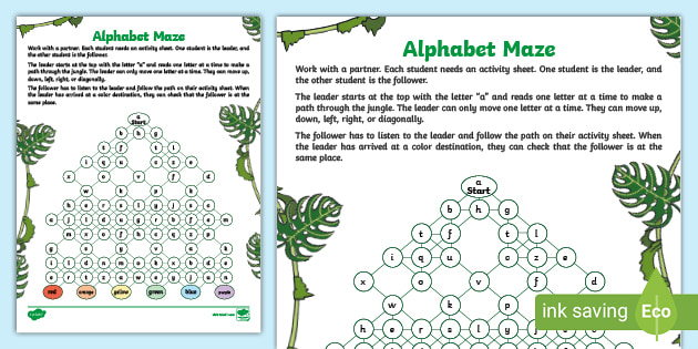 ELL Alphabet Maze Activity