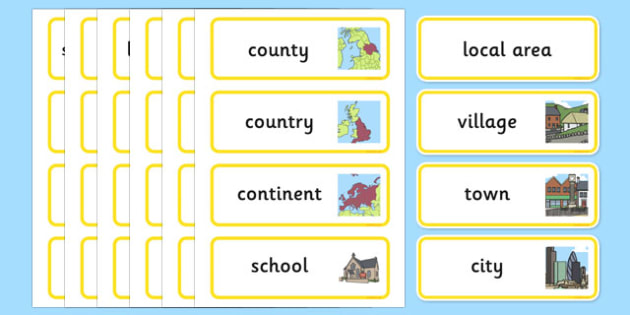 Our Local Area Word Cards (teacher made)