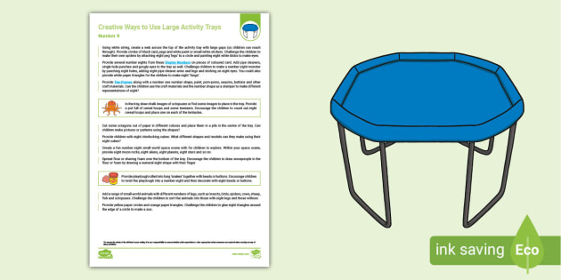 👉 EYFS Creative Ways to Use Large Activity Trays: Number 8