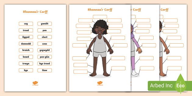 Body Parts Welsh Labels Activity | Twinkl Resources Wales