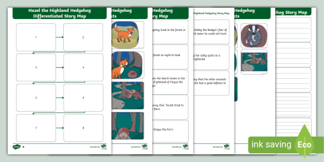 Hazel the Highland Hedgehog Differentiated Story Map