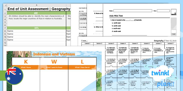Year 6 HASS Geography Asia Assessment (teacher made)