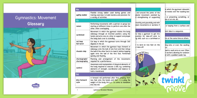 Twinkl Move PE - Gymnastics: Movement Y6 CPD Glossary