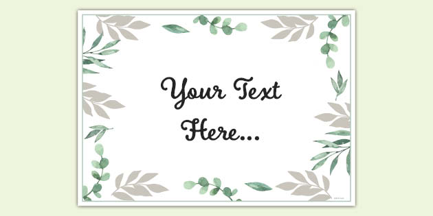 Botanical-Themed Editable Poster - Classroom Display