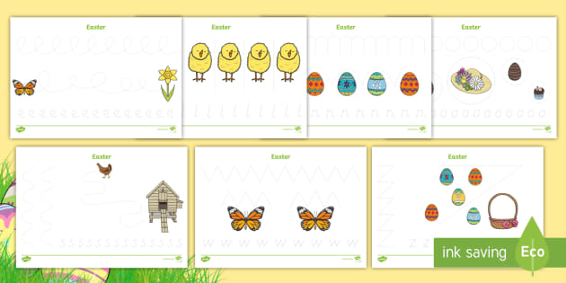 Easter Pencil Control Worksheets (teacher made)