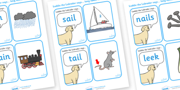 Laddy The Labrador Long Vowel Matching Cards