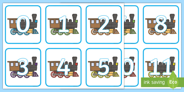 Numbers 0-50 on Trains (teacher made)