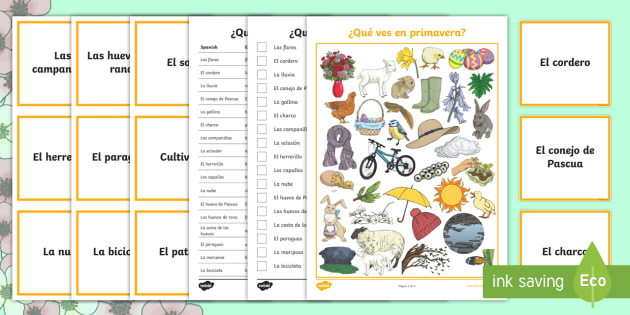 What Can You See in Spring Game - Spanish