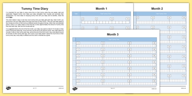 Tummy Time Resources | Printable Diary | Twinkl