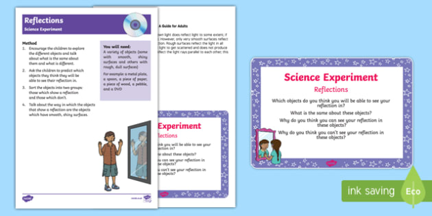 EYFS Reflections Science Experiment and Prompt Card Pack
