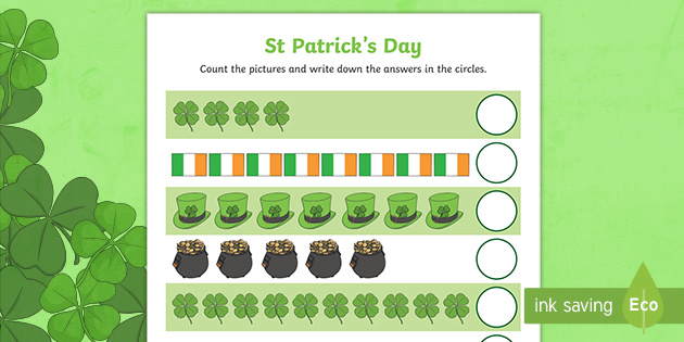 St Patricks Day Counting Sheet (teacher made)