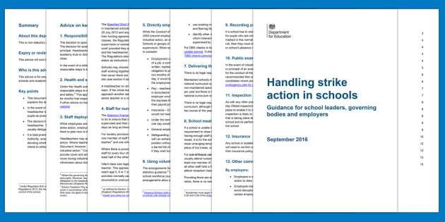 FREE! - Handling Strike Action in School Adult Guidance
