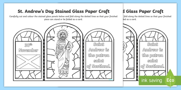 St Andrew's Day Stained Glass Paper Craft-Scottish