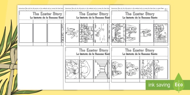 Easter Story Writing Flap Book English/Spanish - Easter Story Writing Flap