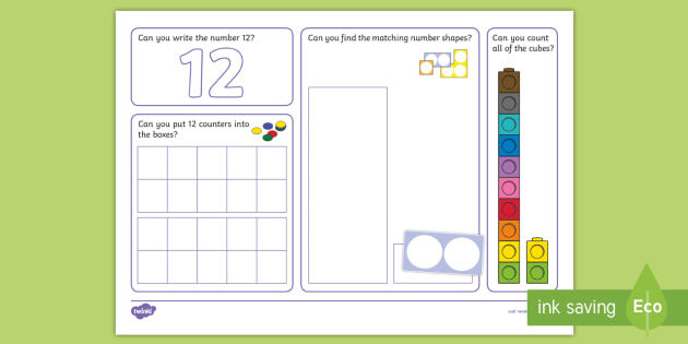 All About Number 12 Activity Mat (teacher made)