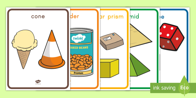 FREE 3D Shapes With Real World Examples Posters Geometry