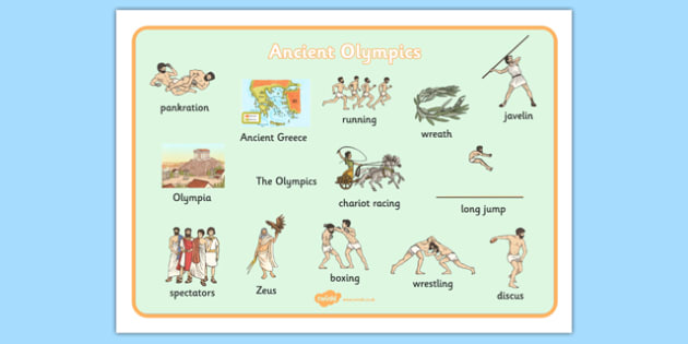 Ancient Olympics Word Mat (teacher made)