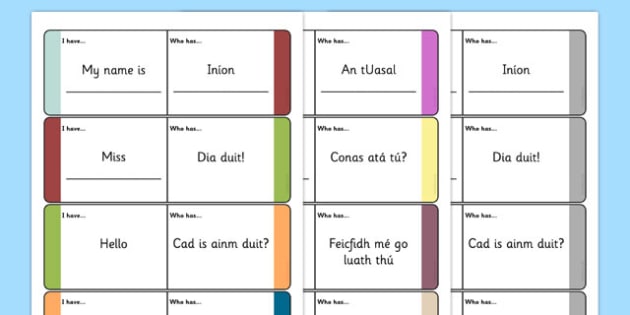 Meet and Greet Loop Card Game Gaeilge (teacher made)