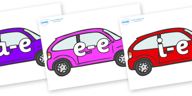 Modifying E Letters on Cars (teacher made)