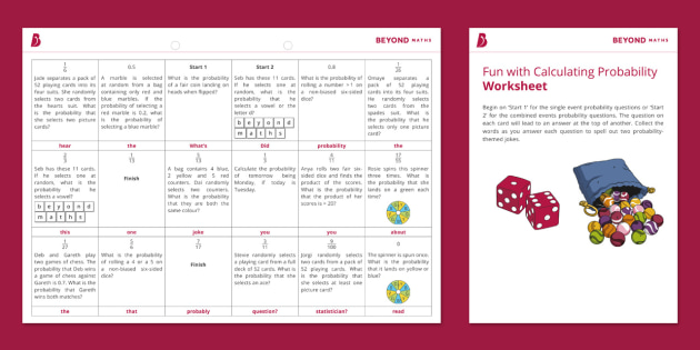 👉 Fun with Calculating Probability Worksheet | Beyond Maths