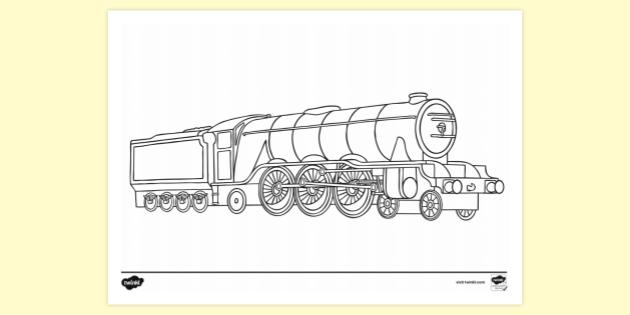 FREE! - Big Engine Colouring | Colouring Sheets