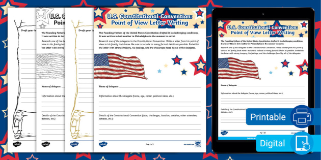 U.S. Constitutional Convention Point of View Letter Writing
