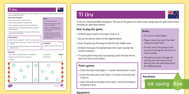 Ti Uru - Traditional Māori Game Rules (teacher made)