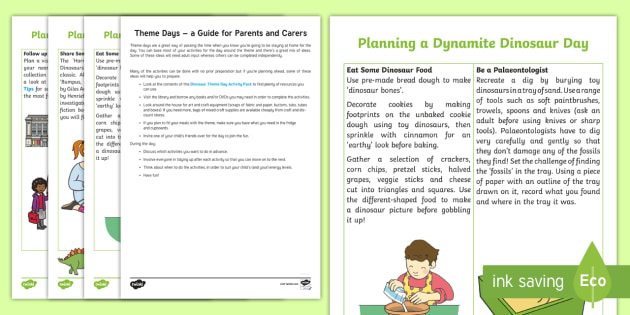 Dinosaur Theme Day Worksheet / Worksheet (teacher made)