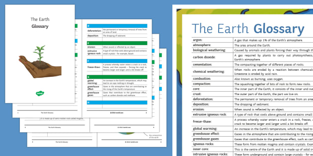 The Earth Glossary (teacher made)