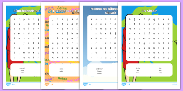 Irish Aimsir Pack Word Search-Irish (teacher made)