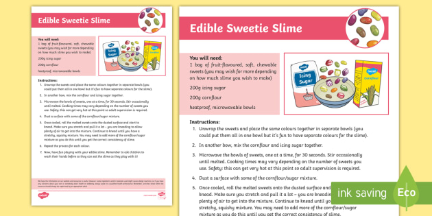 Edible Sweetie Slime Craft Instructions (Teacher-Made)