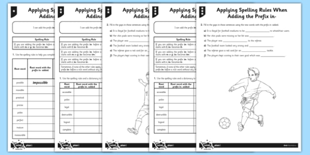 Applying Spelling Rules When Adding the Prefix in- Differentiated ...