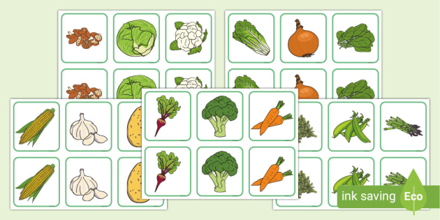 Making Pairs of Vegetables Matching Game (Teacher-Made)
