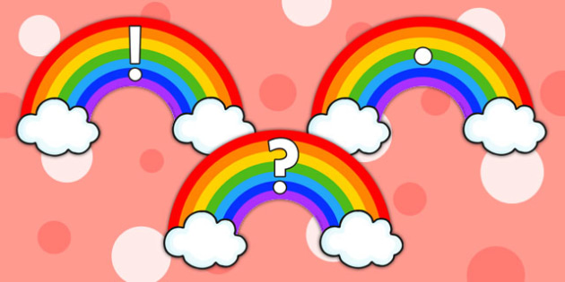 Punctuation Marks on Rainbows (teacher made)