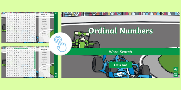 Ordinal Numbers Interactive Word Search