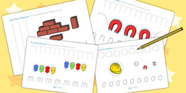 Materials Pencil Control Worksheets (teacher made)