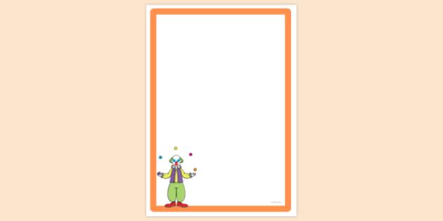 FREE! - Clown Juggling Page Border | Page Borders | Twinkl
