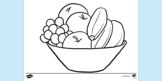 coloring pages for kids fruit basket