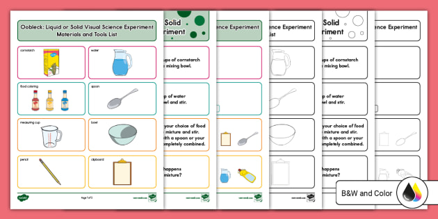 Oobleck Lab Worksheet