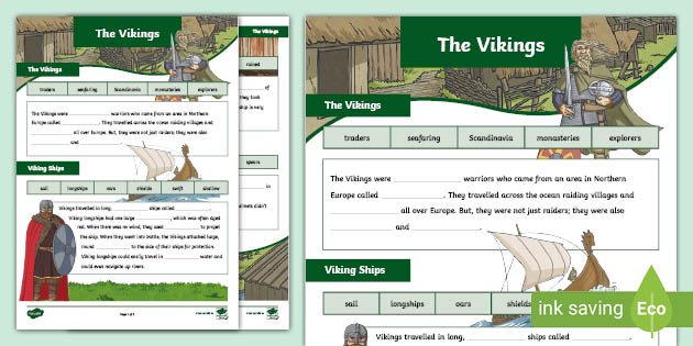 Viking cloze answers & test | Worksheet | Easy to print
